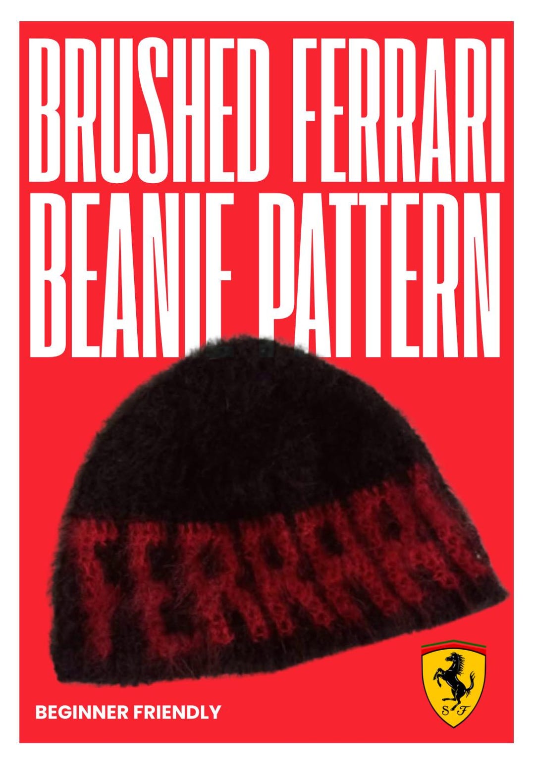 Ferrari Crochet Beanie Pattern - Etsy