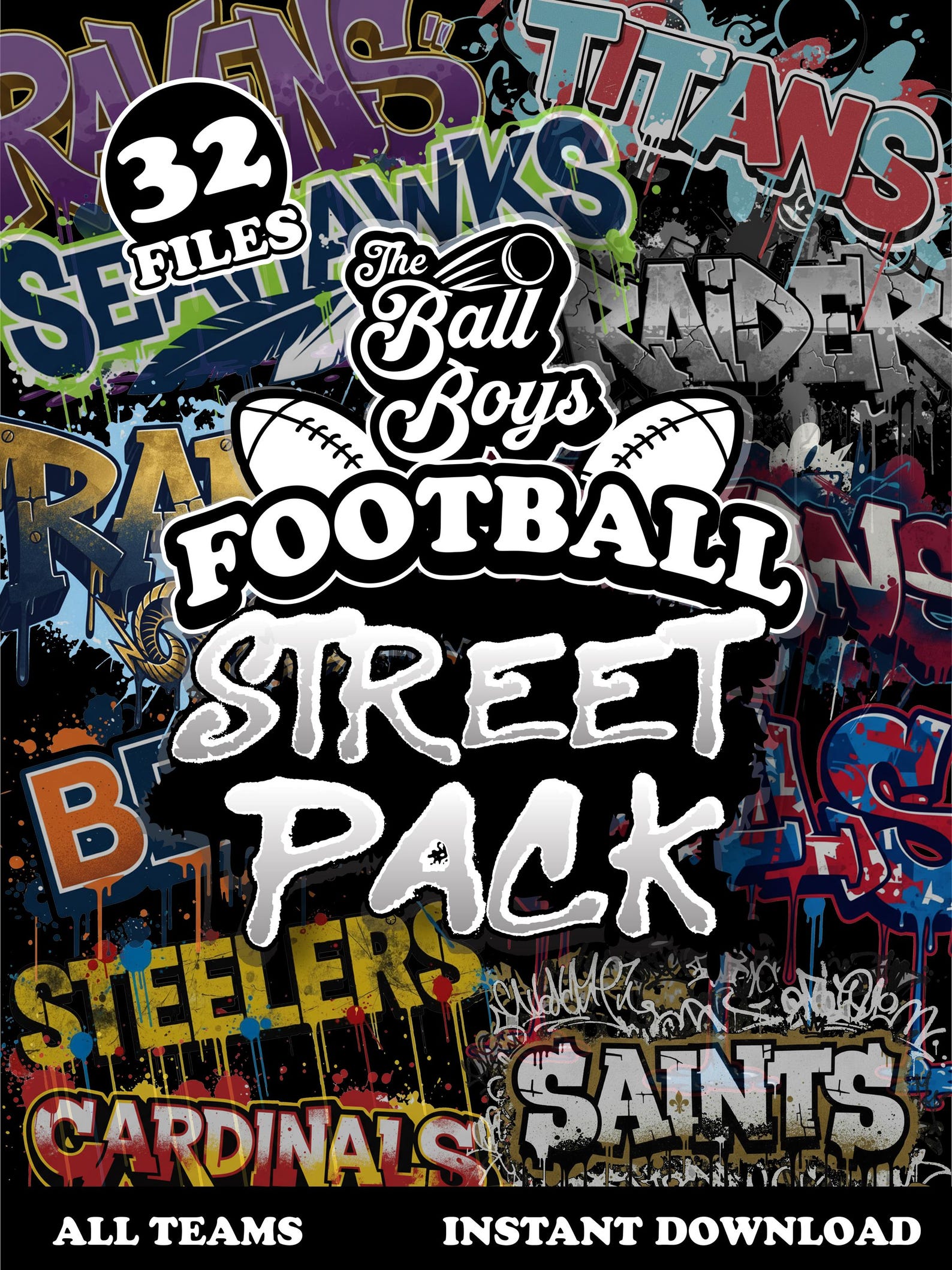 Football Team Graffiti PNG Bundle | Street Art Graphics (digital ...
