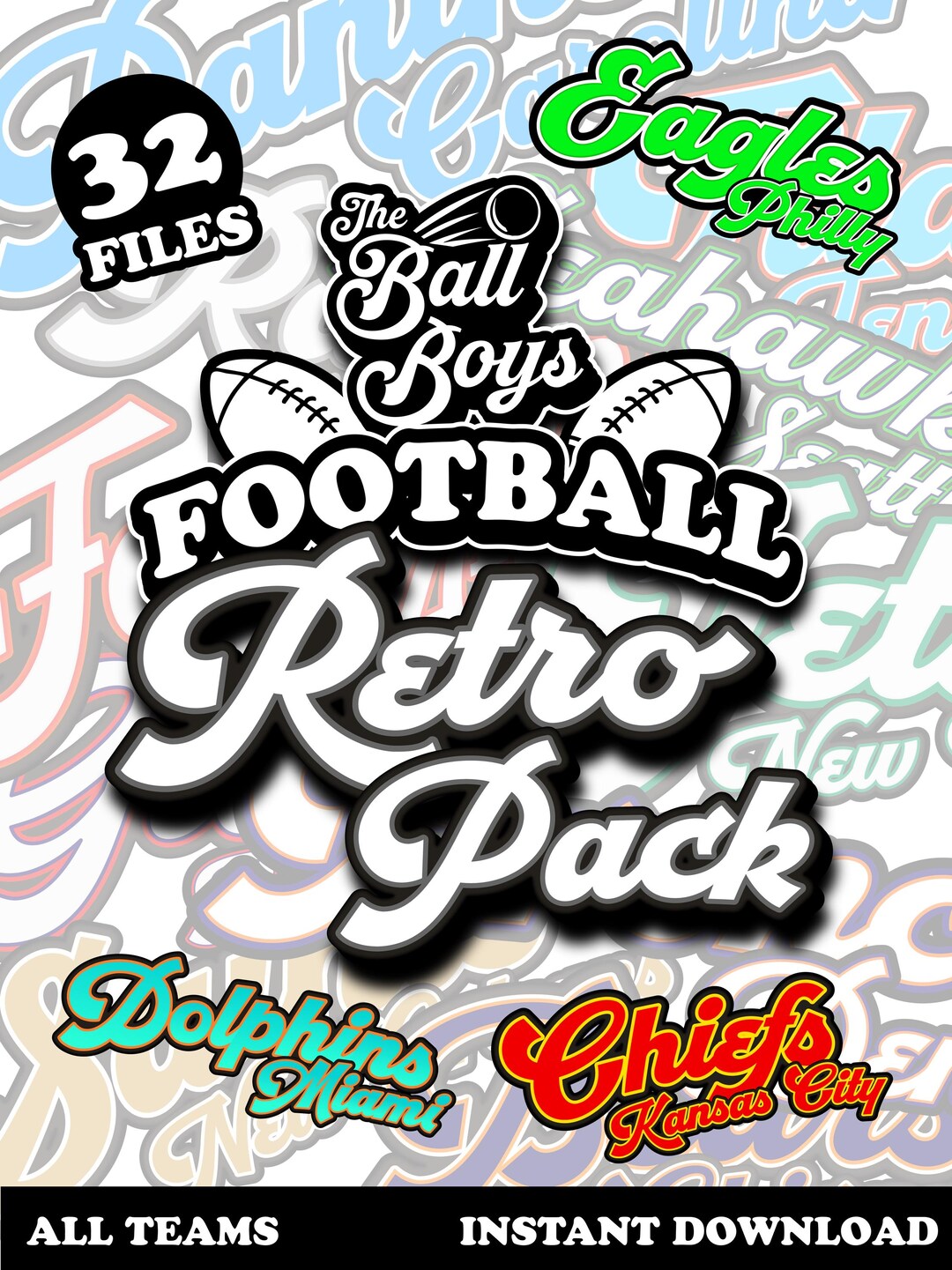 Football Team Retro Team Logo Pack – All 32 Teams | Vintage Football ...