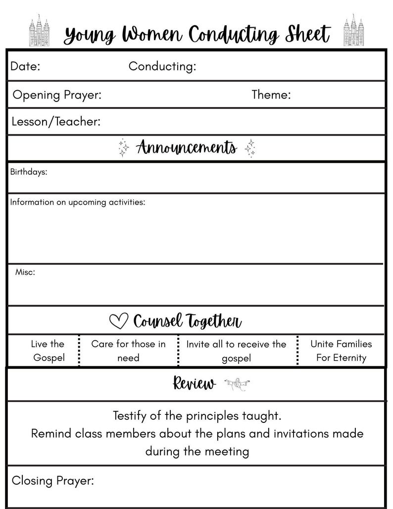 Young Women Conducting Sheet - Etsy