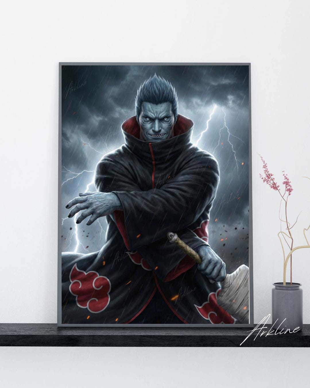 Akatsuki Kisame Wall Art Printable | Digital JPG File | Anime Room ...