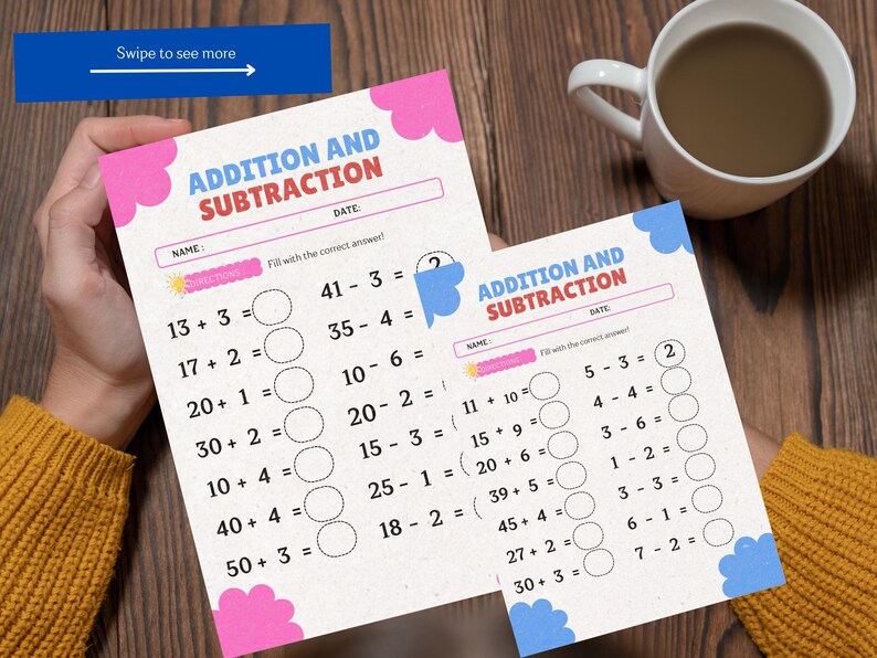 Kindergarten Math Worksheets | Addition & Subtraction Practice (PDF ...