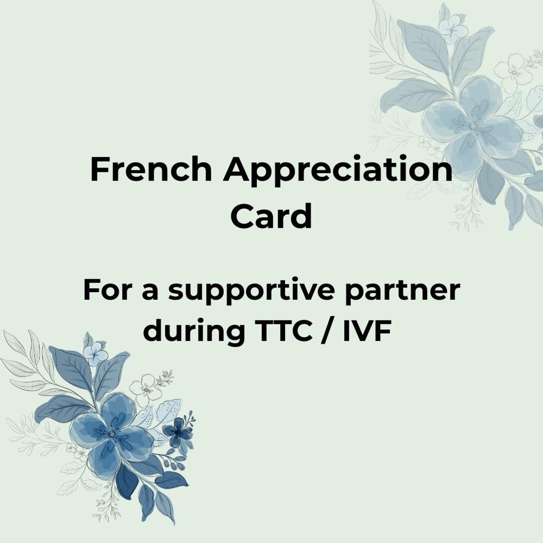 Partner Appreciation Card | TTC Journey | IVF Support Card | French ...