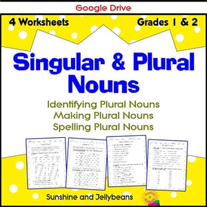 Singular and Plural Nouns - 4 Practice Worksheets - Grades 1-2 - CCSS ...