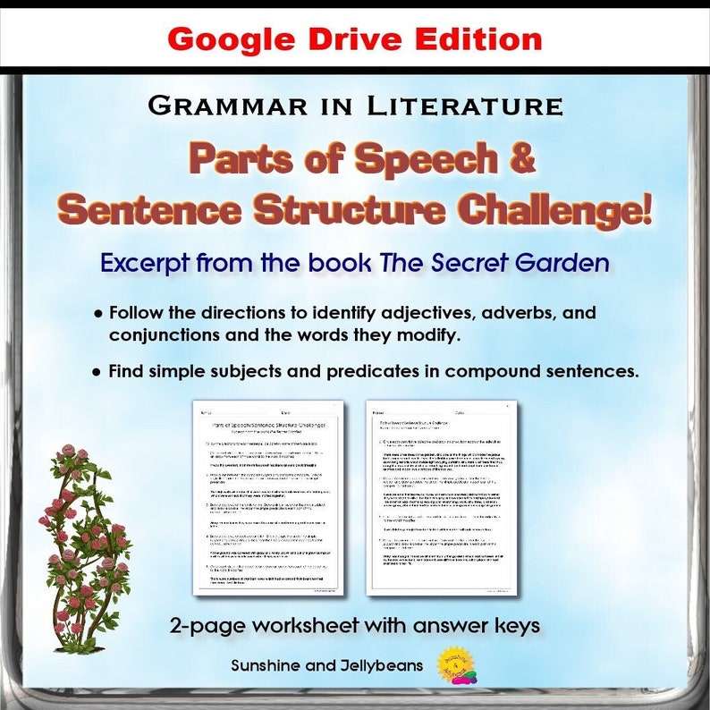 Grammar Challenge Parts of Speech and Sentence Structure - Etsy