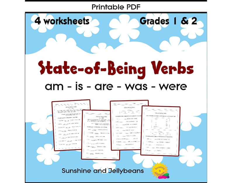 State-of-being Verbs - Am is Are Was Were - Parts of Speech Writing No ...