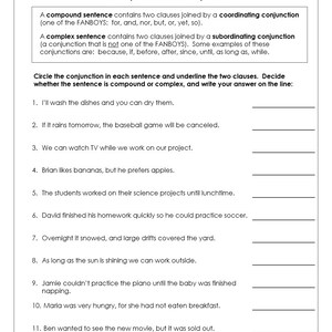 Coordinating Subordinating Conjunctions, FANBOYS - Parts of Speech ...