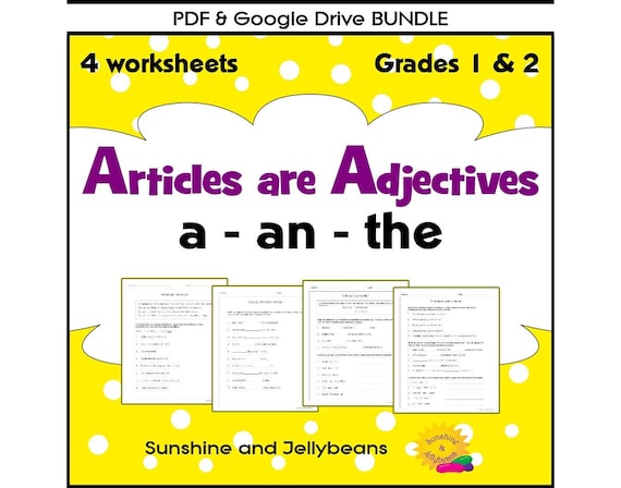 Adjectives And Articles Worksheets