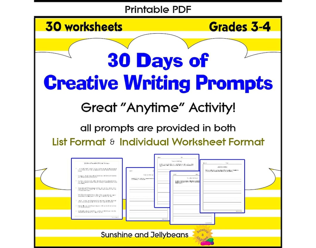 Creative Writing Prompts - 30 Days of No-prep "anytime" Writing ...