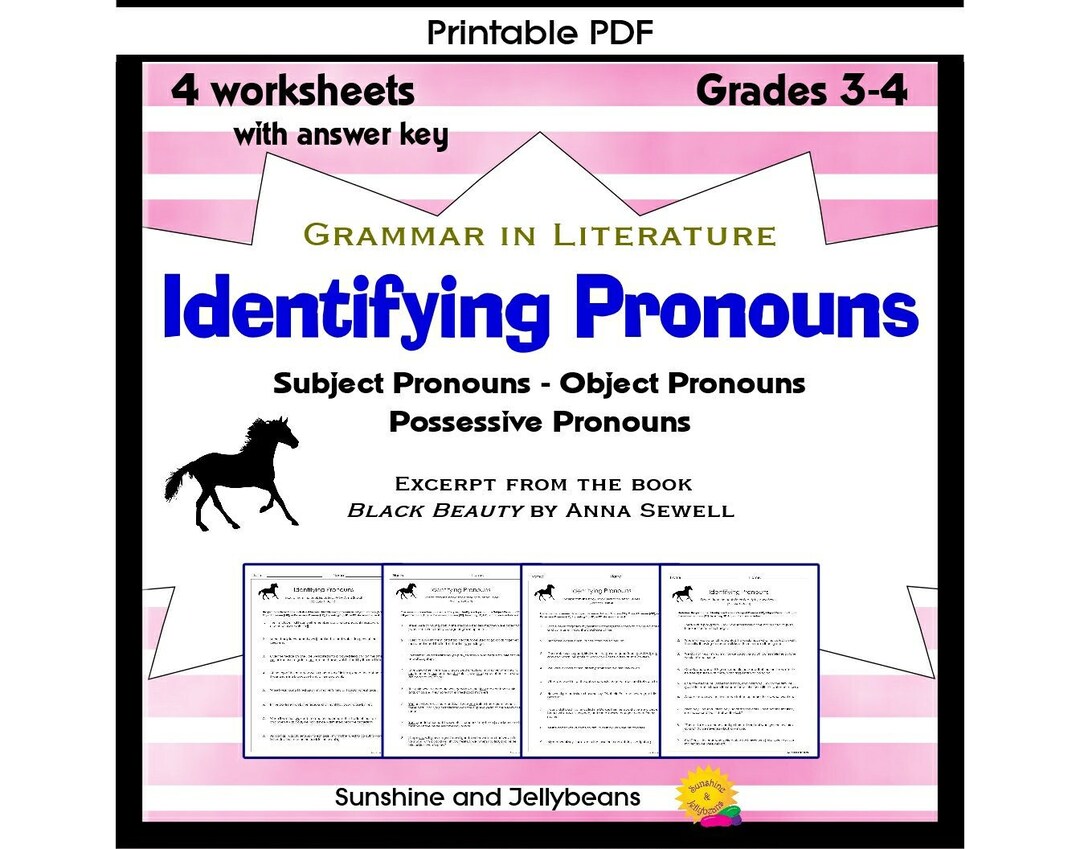 Identifying Pronouns - Subject/object/possessive - Black Beauty ...
