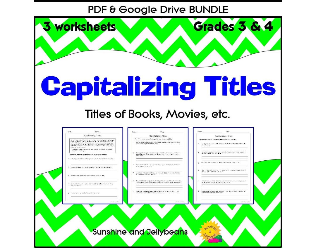 Capitalizing Titles - Parts of Speech, Writing Skills, Grammar - No ...