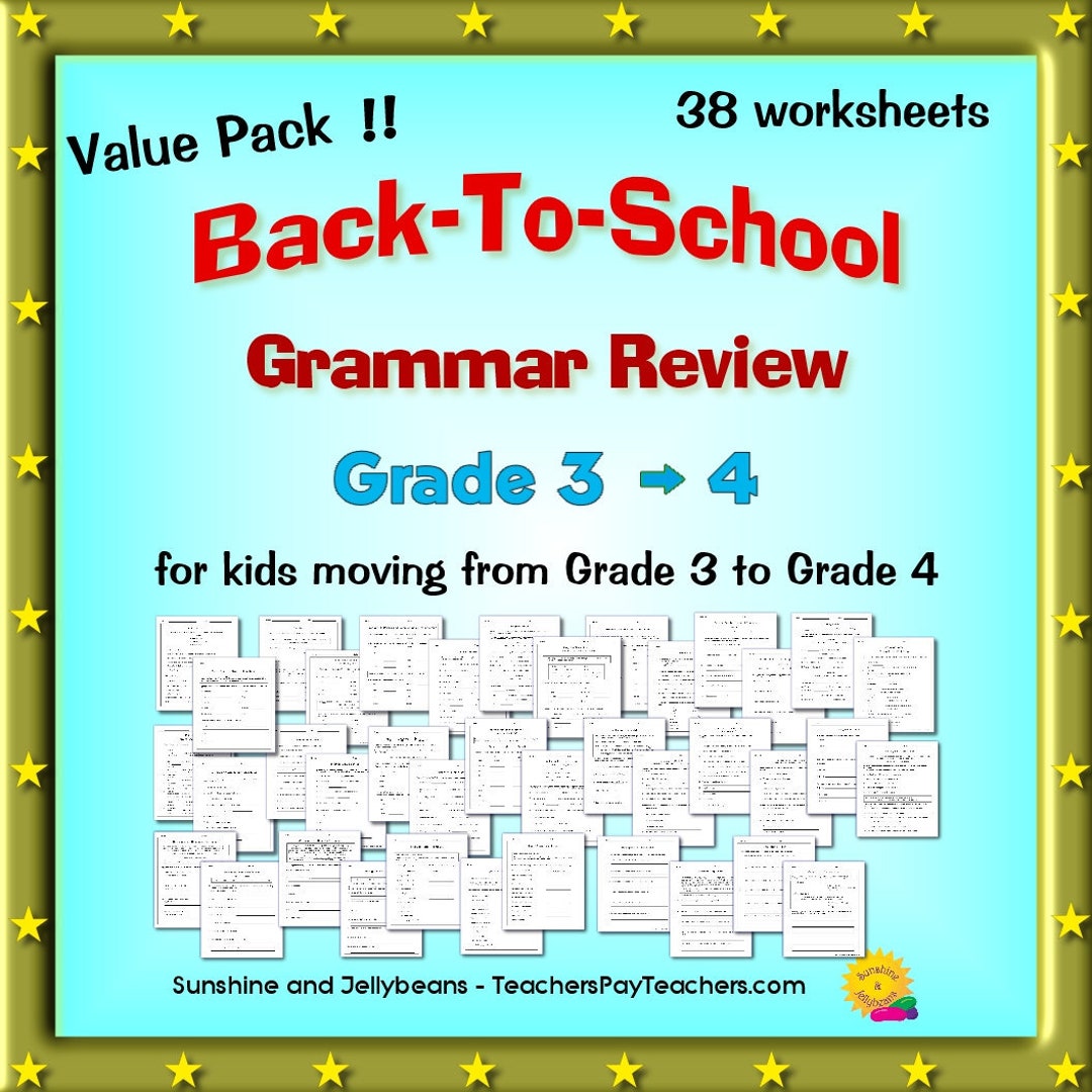 Back-to-school Grammar Review Grade 3-4 Review & Practice - Etsy
