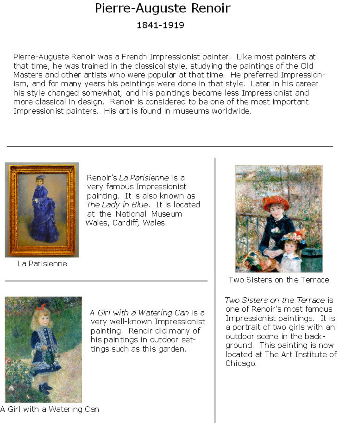 Famous Artists & Artwork Art History Art Appreciation Unit - Etsy