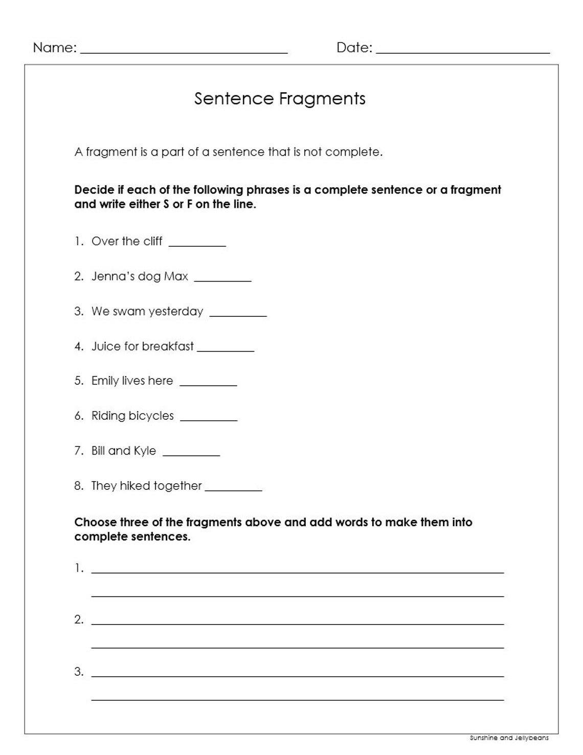 Sentences, Sentence Fragments and Run-ons - Writing Skills, Editing ...