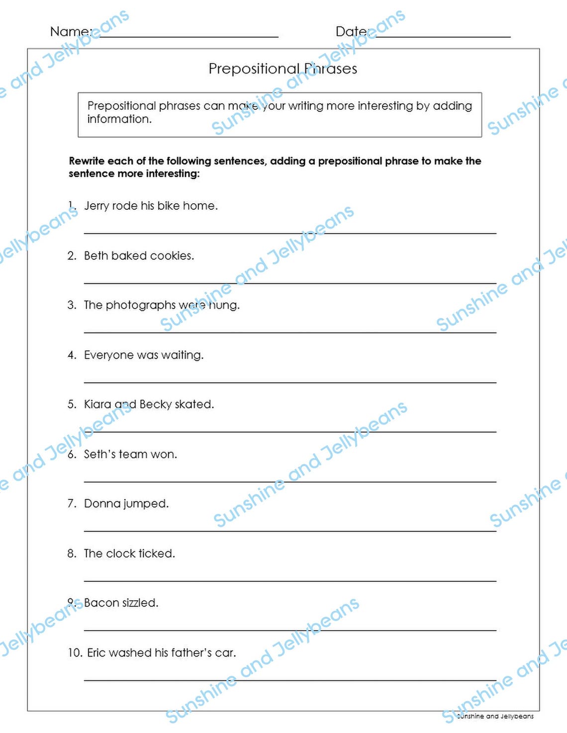Prepositions and Prepositional Phrases Grades 4-6 - Parts of Speech ...