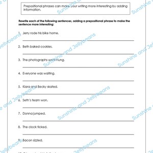 Prepositions and Prepositional Phrases Grades 4-6 - Parts of Speech ...