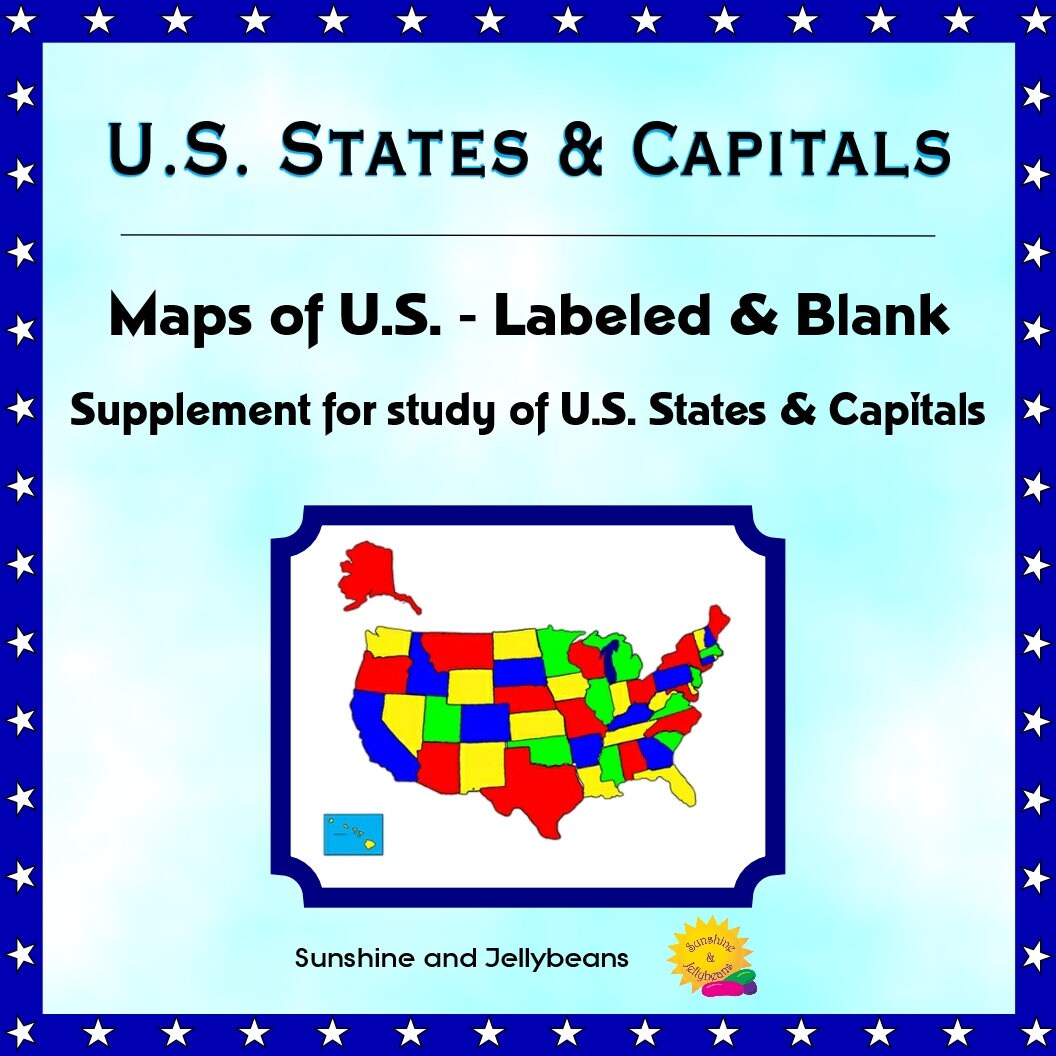 U.S. States and Capitals Bundle - Maps, Worksheets, Flash Cards, Bingo ...