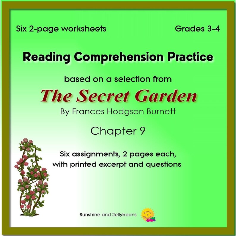 Reading Comprehension - "the Secret Garden" Excerpts - 6 Worksheets ...