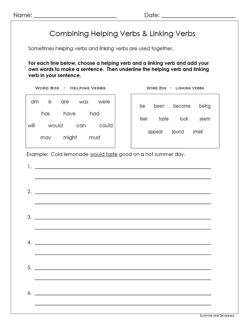 Linking Verbs and Helping Verbs - Parts of Speech, Writing Skills ...