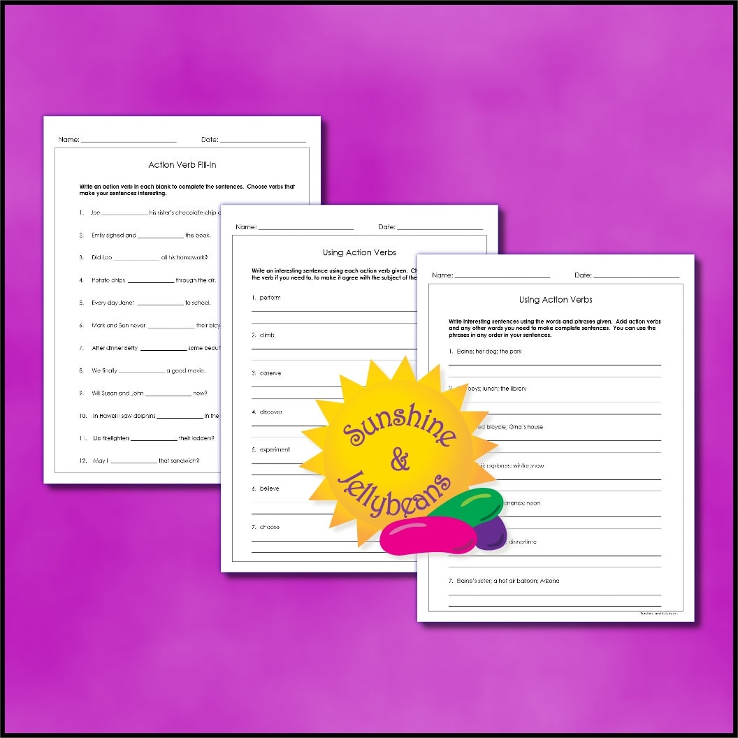 Verbs & Verb Tenses - Grade 3 BUNDLE - 17 Worksheets - Great Practice ...