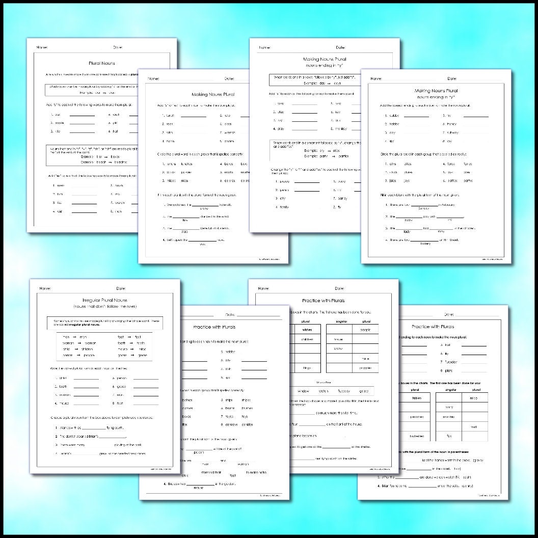 Plural Nouns, Regular Irregular - Parts of Speech, Writing Skills - No ...