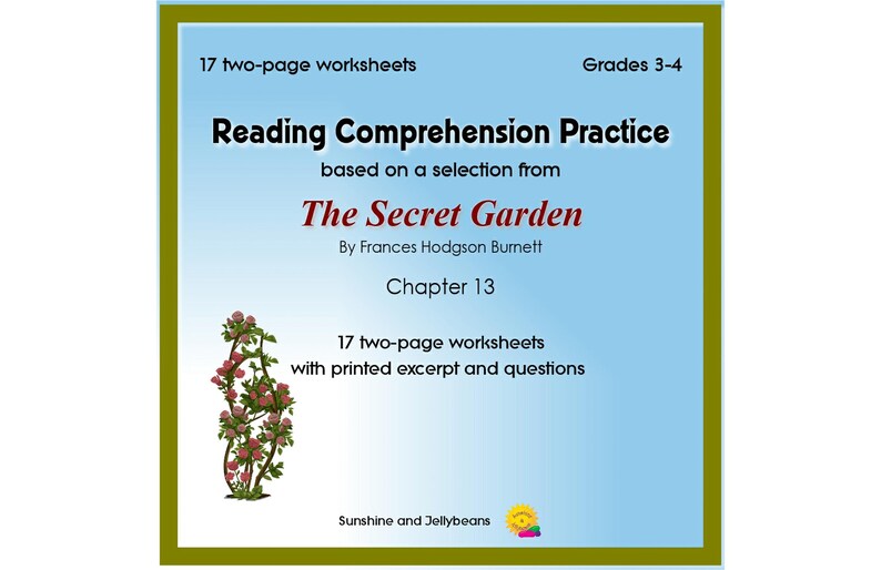 Reading Comprehension - the Secret Garden - Chapter 13 - Grades 3-4 ...