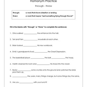 50 Homonyms on 50 Worksheets! -sound-alike Words - Grades 3-4 - Which ...
