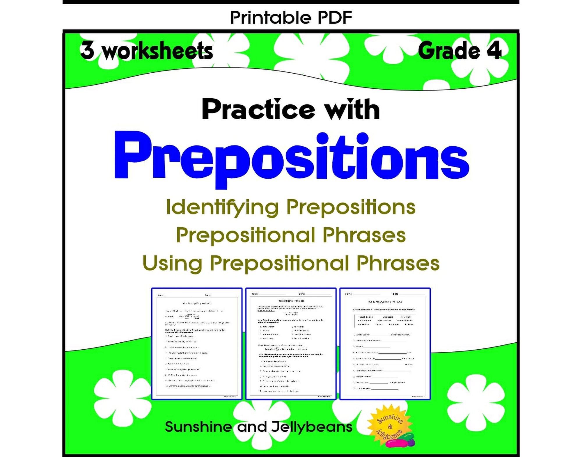 List Of Prepositions For 4th Grade