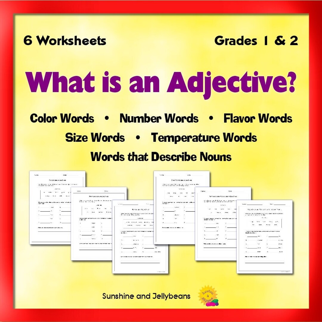 What is an Adjective Colors Numbers Flavors Size - Etsy