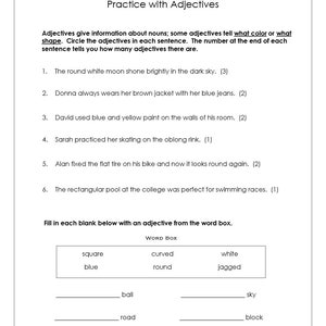 Adjectives Practice - 5 Worksheets and Answer Key - Grade 2 - CCSS ...