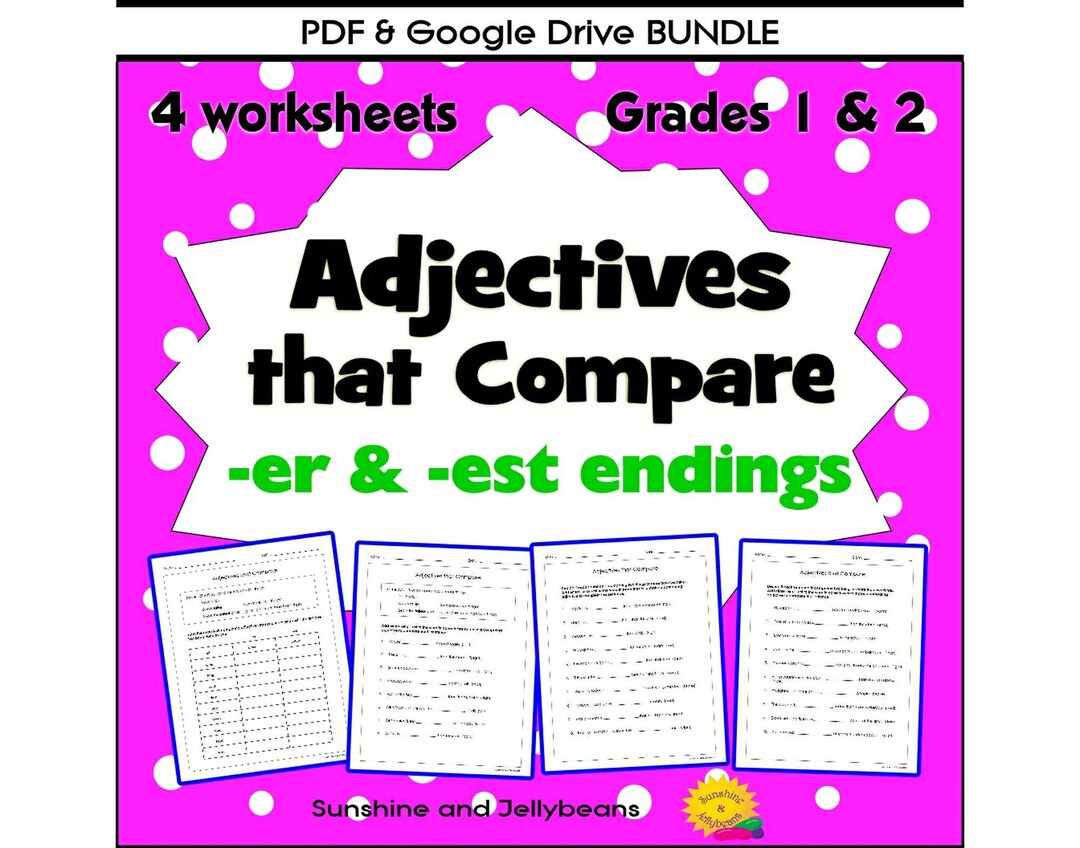 Adjectives That Compare "-er" "-est" Grades 1-2 - Parts of Speech ...