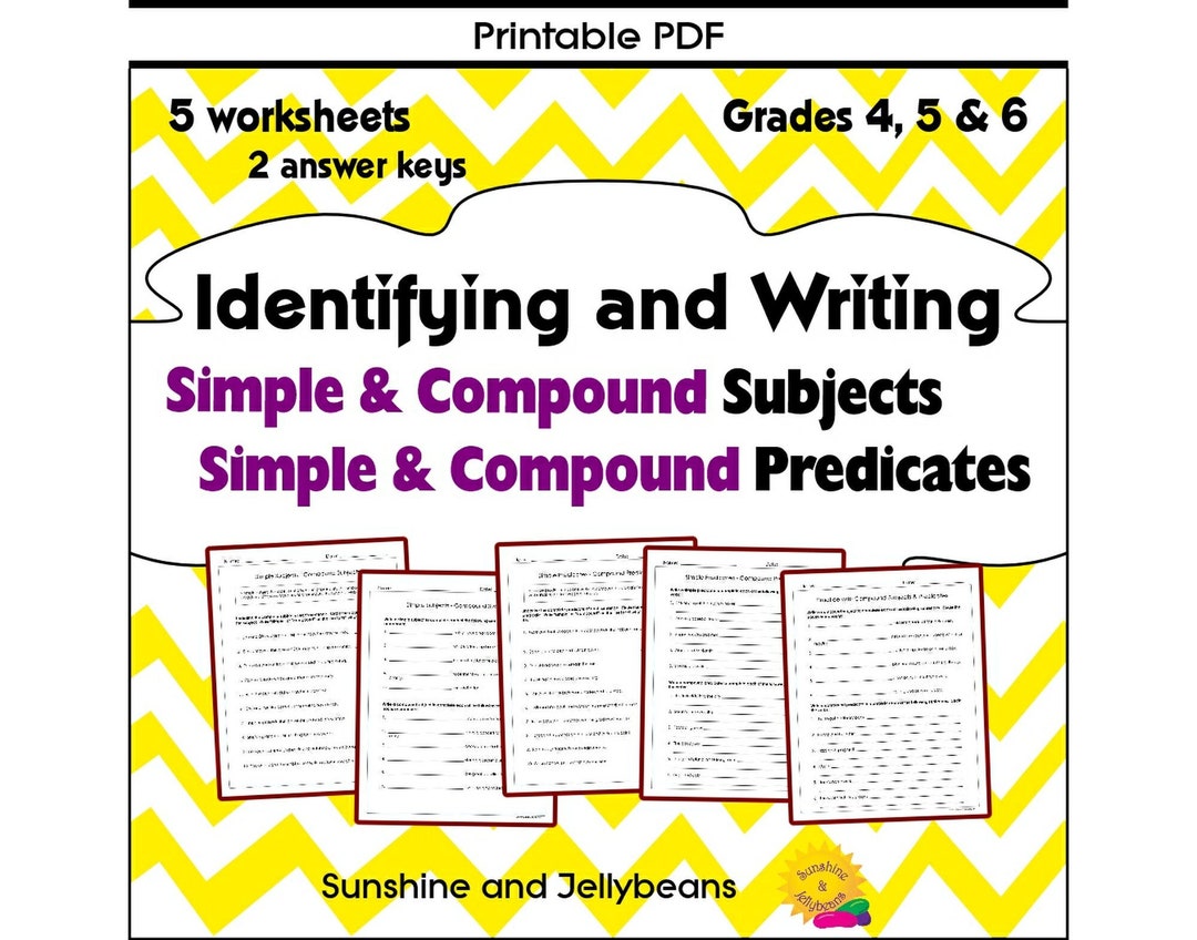 Simple and Compound Sentences, Subjects and Predicates - Writing ...