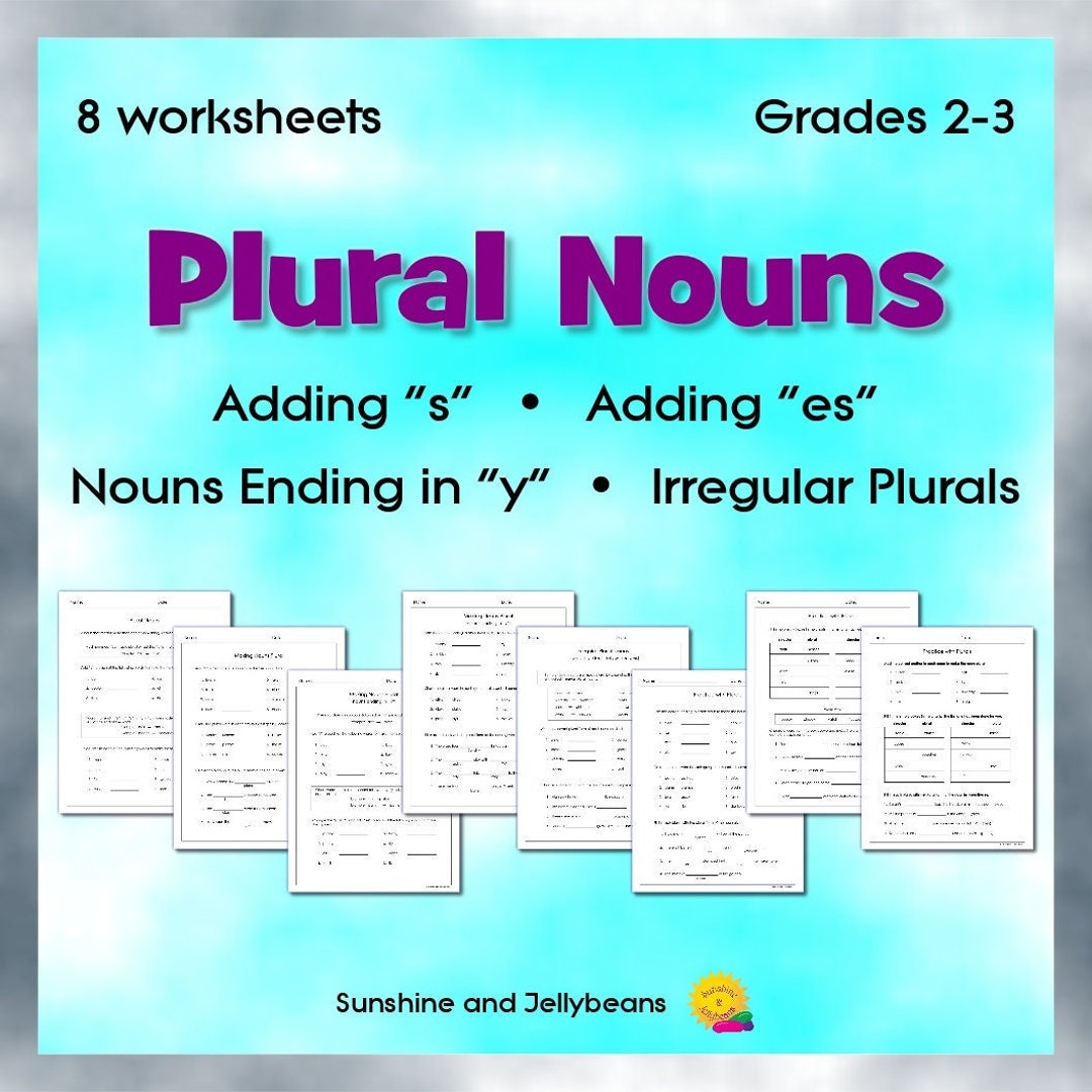 Plural Nouns Regular and Irregular 8 Worksheets Grades - Etsy