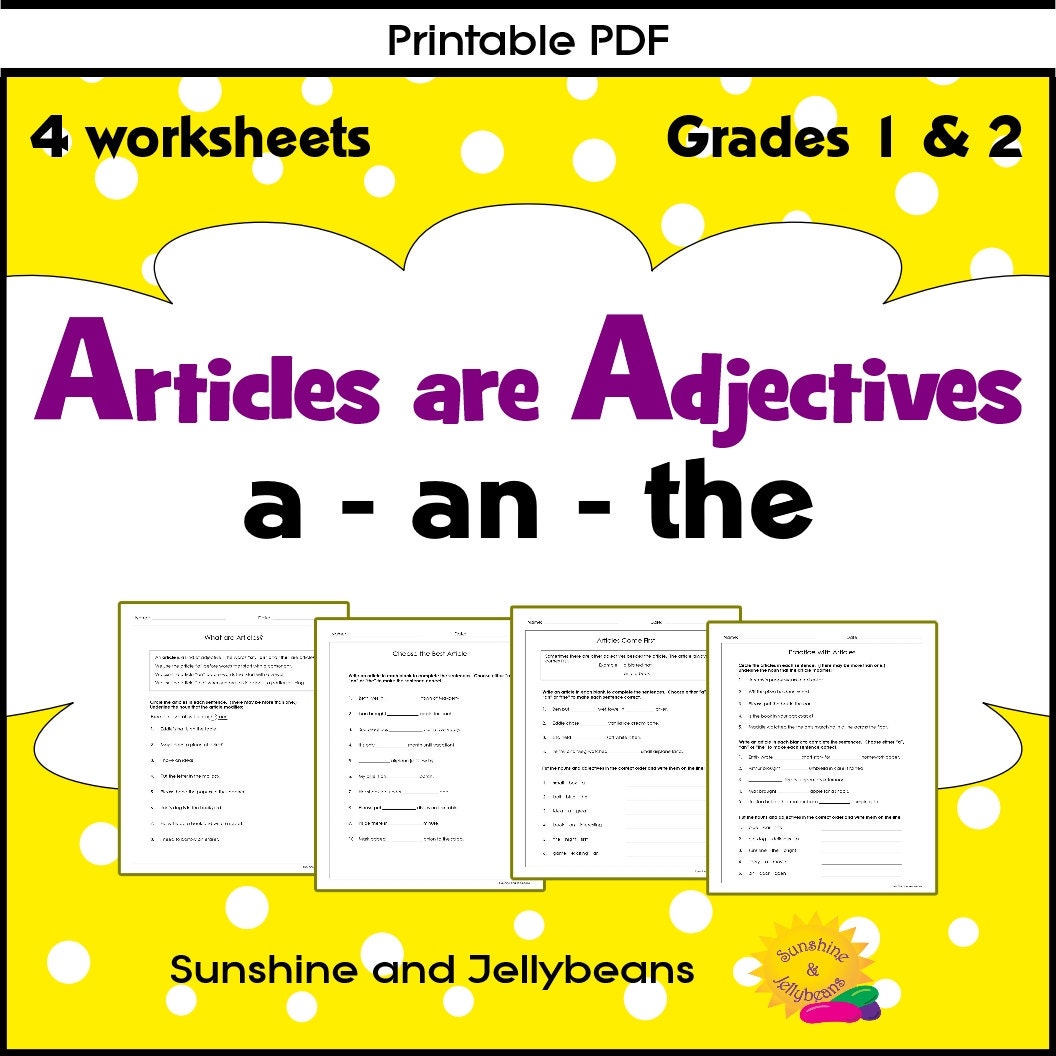 Adjectives BUNDLE - Adjectives, Articles, -er, -est - 14 Worksheets ...
