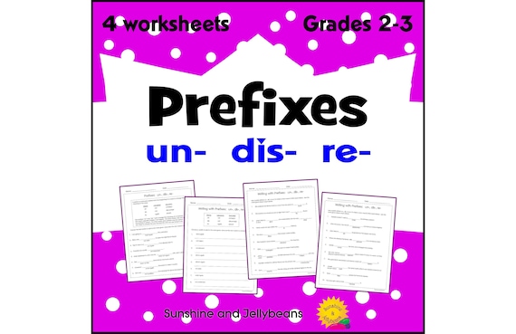 Hojas De Trabajo De Prefijos Re Y Un