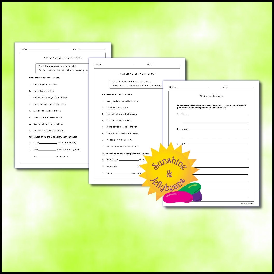 Verbs BUNDLE Grade 1 Action State-of-being Tenses Has-have-had - Etsy