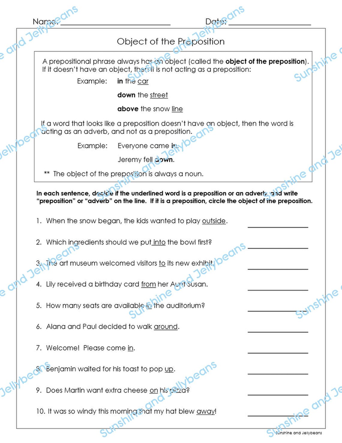 Prepositions and Prepositional Phrases Grades 4-6 - Parts of Speech ...