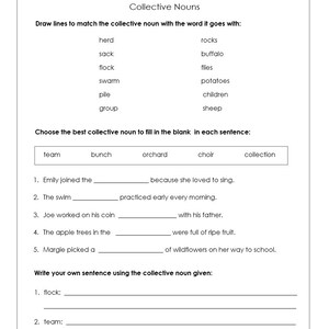 Collective Nouns - Recognizing and Using Them - Grades 2-3 - CCSS - Pdf ...