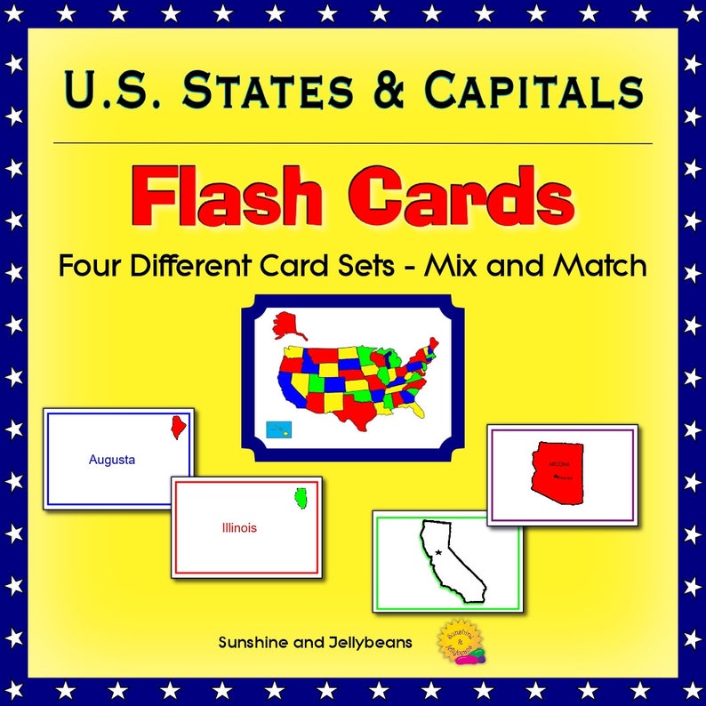 U.S. States and Capitals Bundle - Maps, Worksheets, Flash Cards, Bingo ...