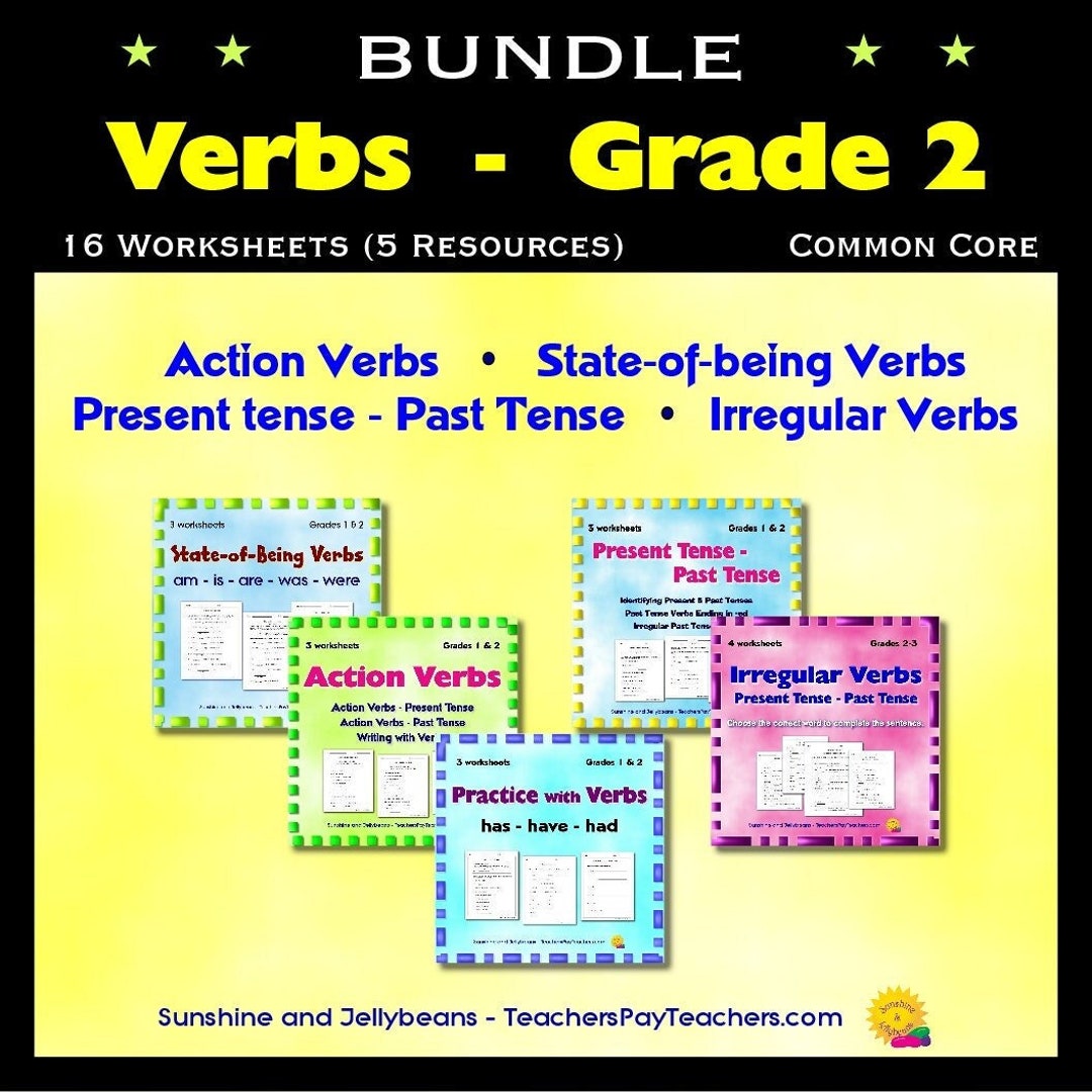 BUNDLE Verbs Recognizing & Using Them Grade 2 16 - Etsy México