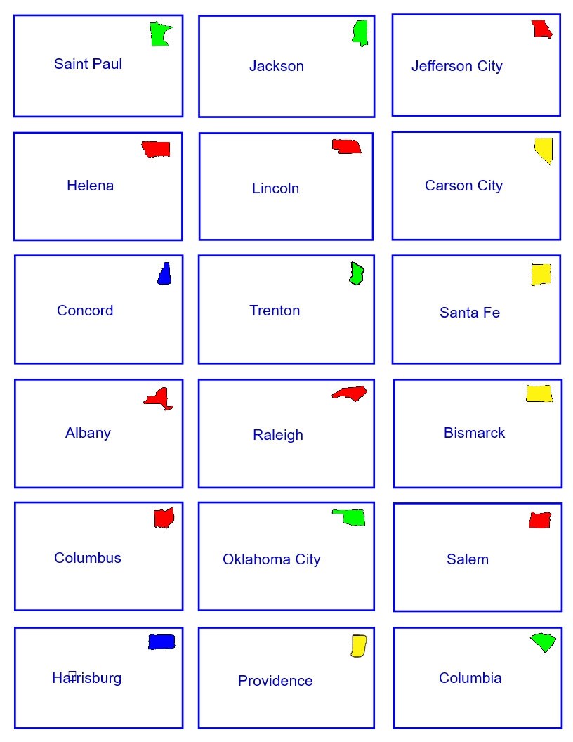 U.S. States and Capitals Flash Cards - Fun and Easy! - Geography ...