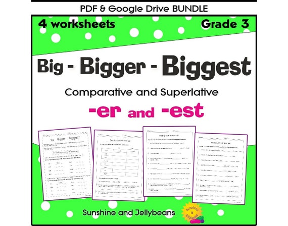 Big Bigger Biggest Comparitive Adjectives Adjectives, Comparatives And