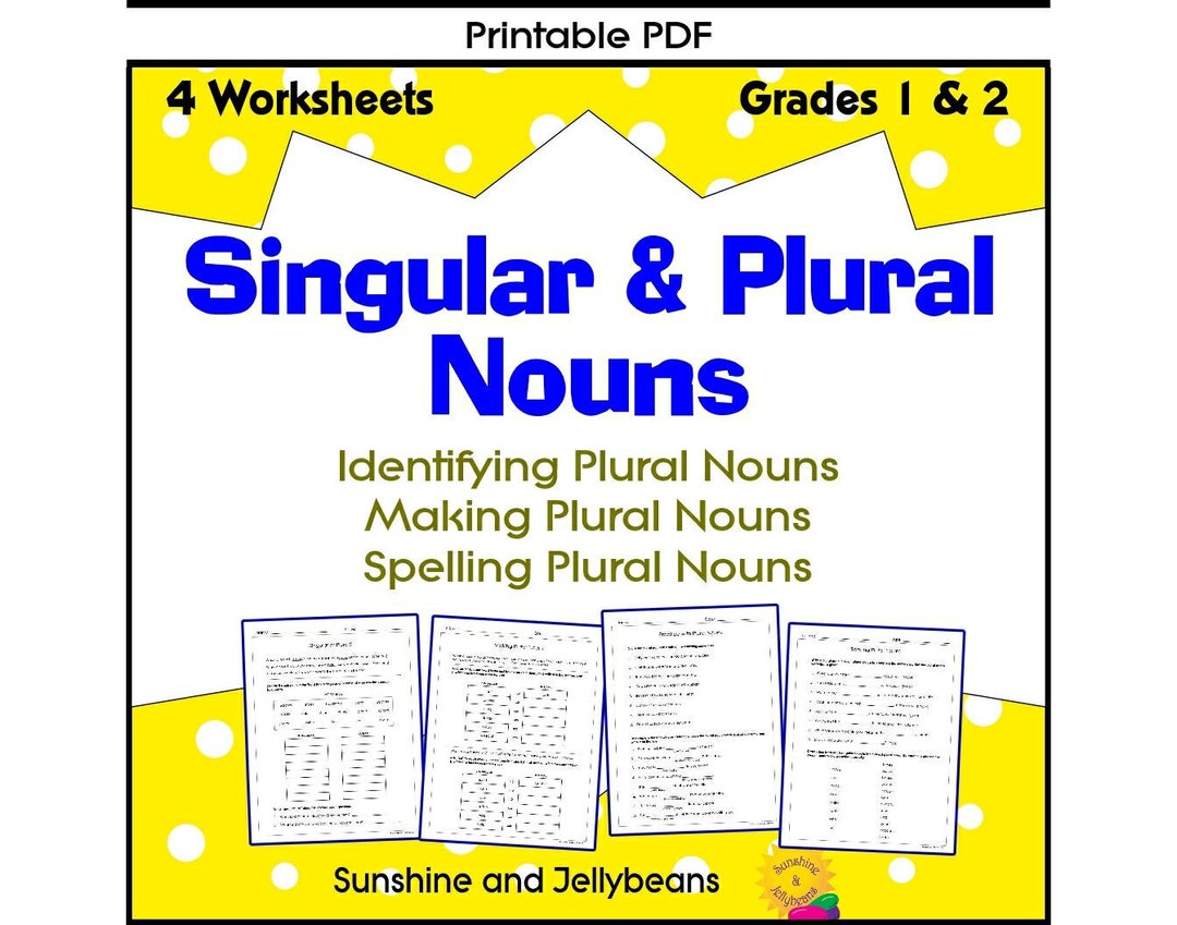 Singular and Plural Nouns Grades 1-2 - Parts of Speech, Writing, ELA ...