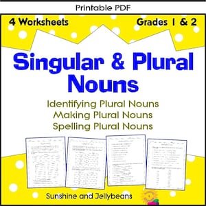 Singular and Plural Nouns Grades 1-2 - Parts of Speech, Writing, ELA ...