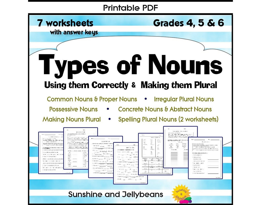 Types of Nouns: Abstract, Concrete, Possessive, Plural, Irregular ...
