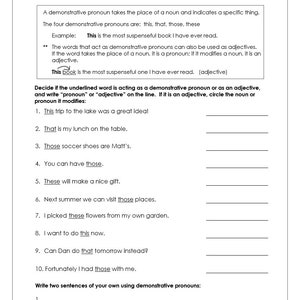 Demonstrative and Interrogative Pronouns - Grades 4-5-6 - Practice and ...