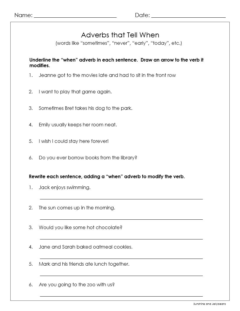 types-of-adverbs-where-when-how-5-practice-worksheets-etsy