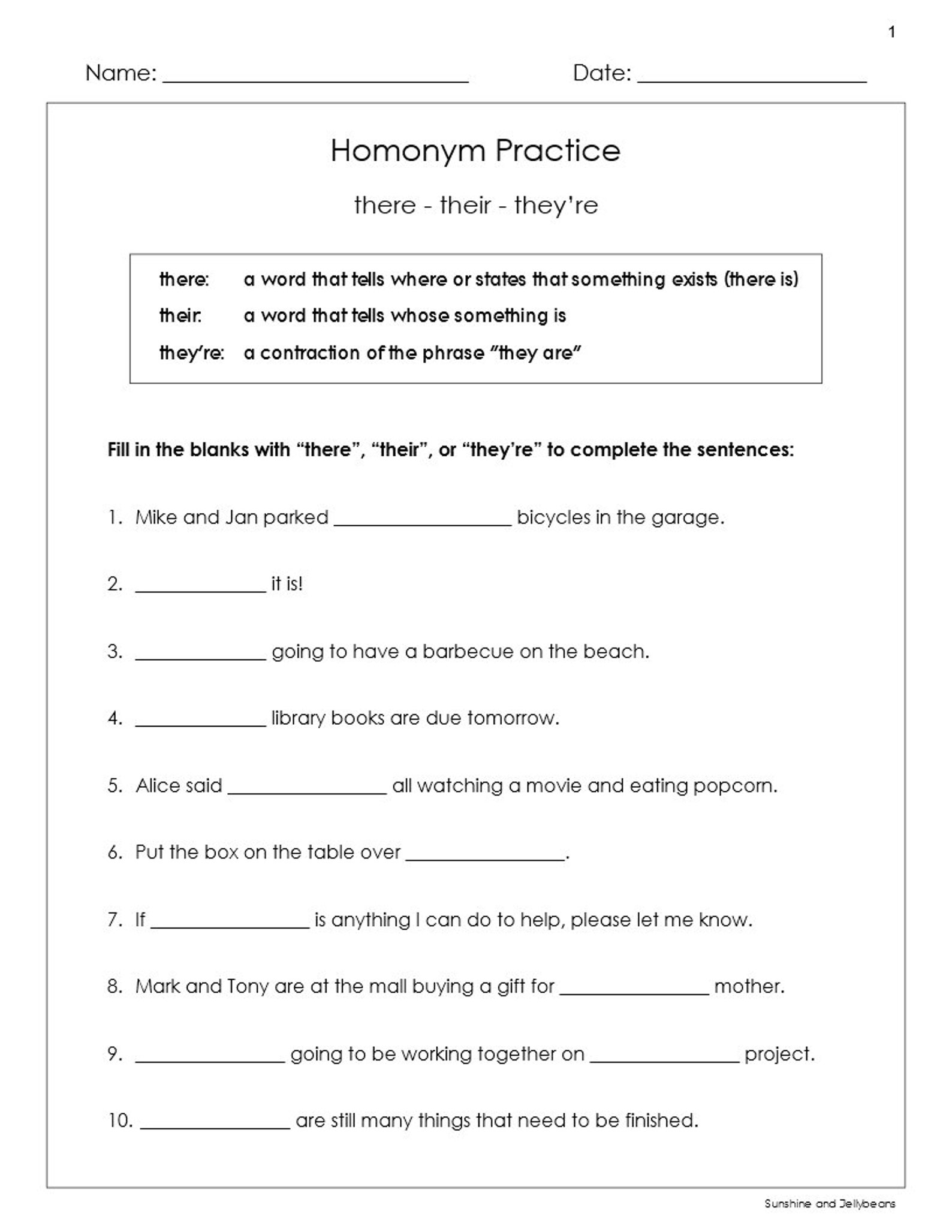 50 Homonyms on 50 Worksheets sound-alike Words Grades 3-4 Which is ...