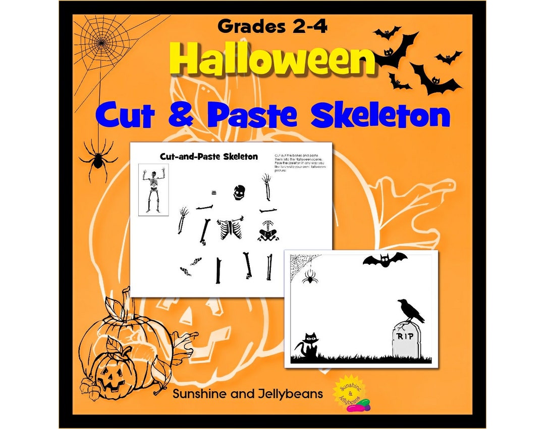 Halloween - Cut-and-paste Skeleton - Fun Halloween Activity! - Grades 2 ...