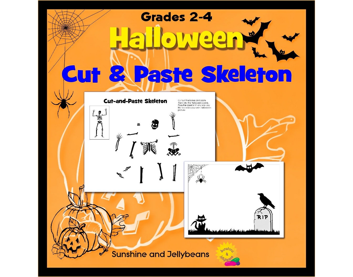 Halloween - Cut-and-paste Skeleton - Fun Halloween Activity! - Grades 2 ...